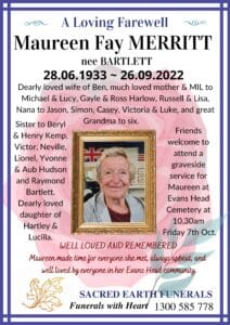 Death notices - Sacred Earth Funerals