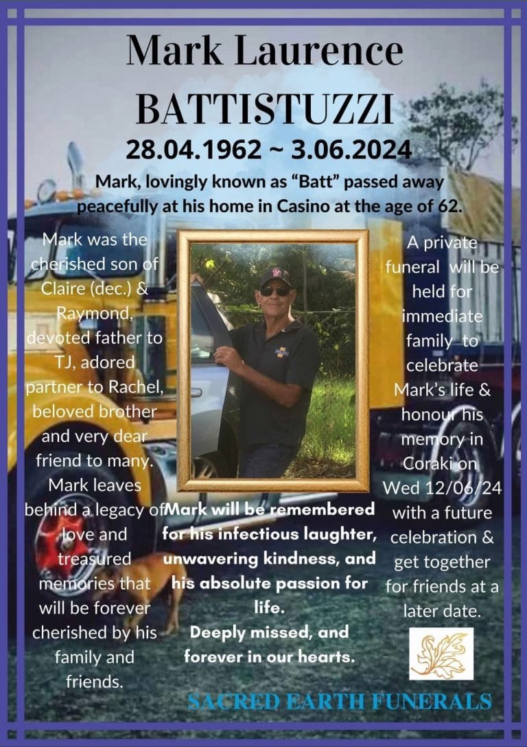 Death notices - Sacred Earth Funerals