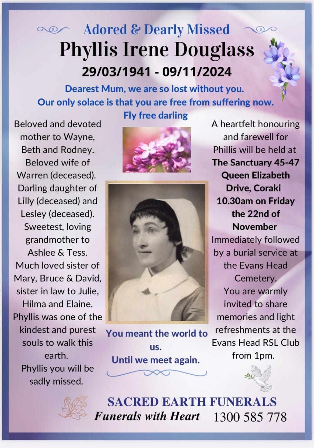 Death notices - Sacred Earth Funerals