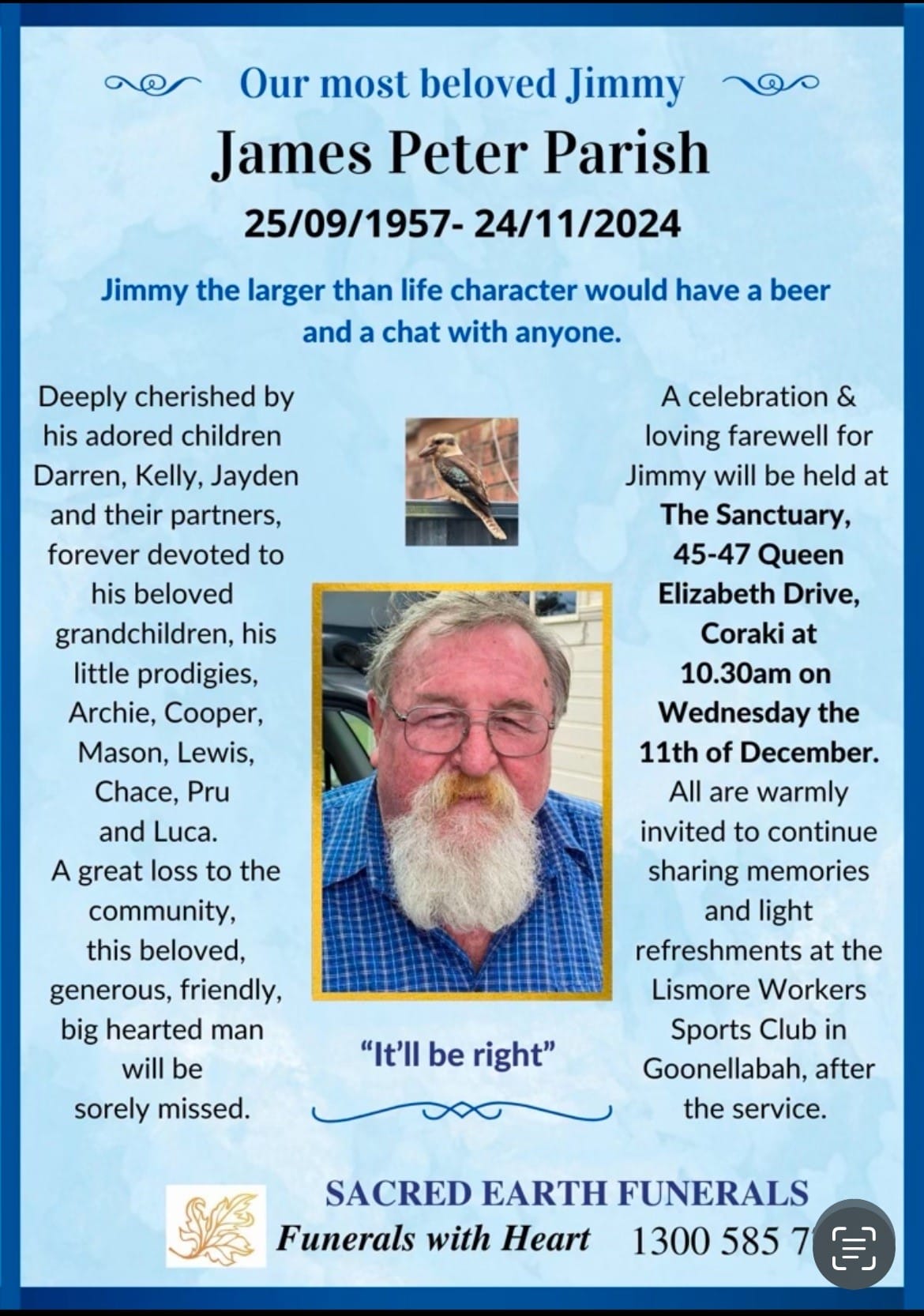 Death notices - Sacred Earth Funerals