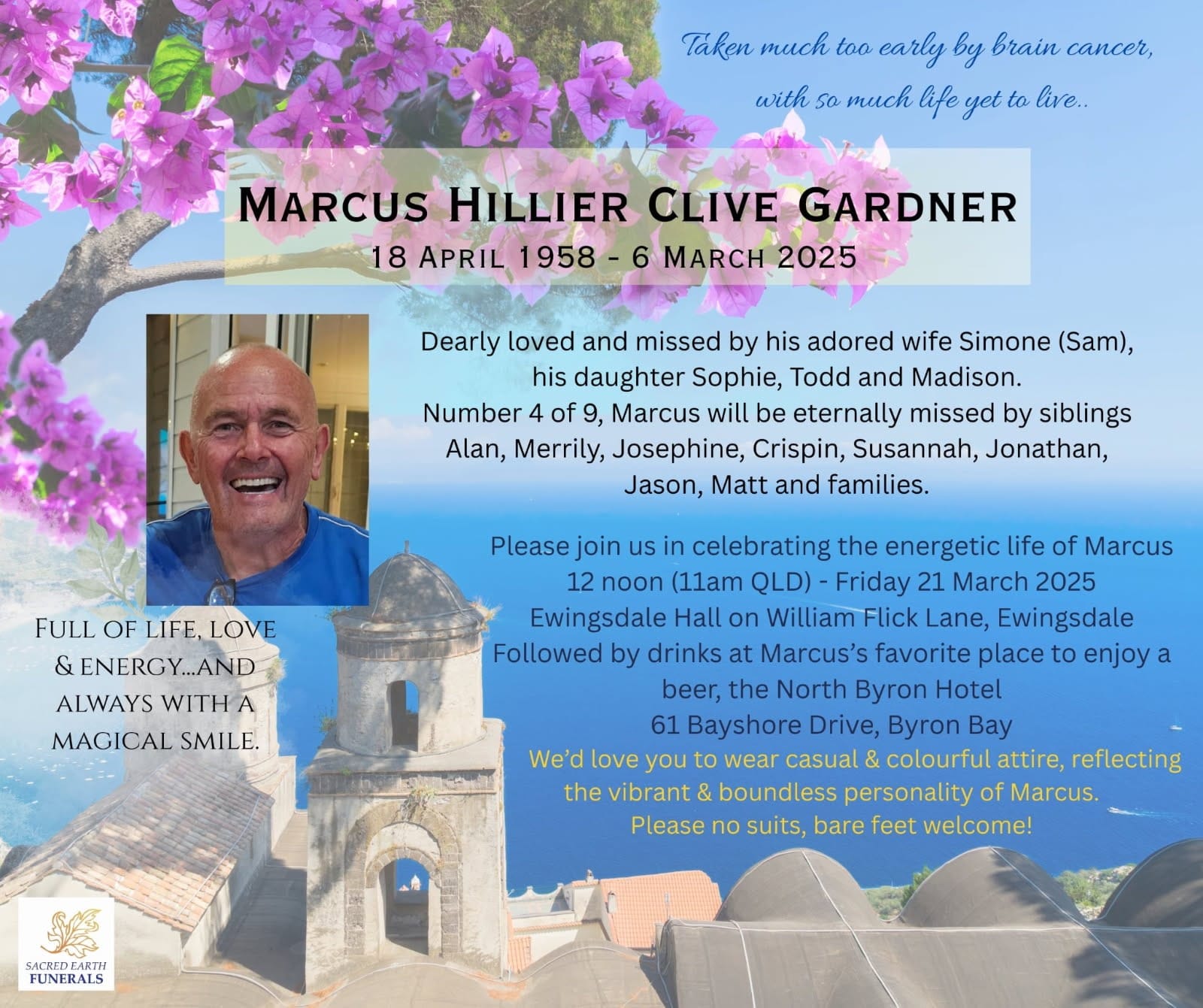 Death notices - Sacred Earth Funerals