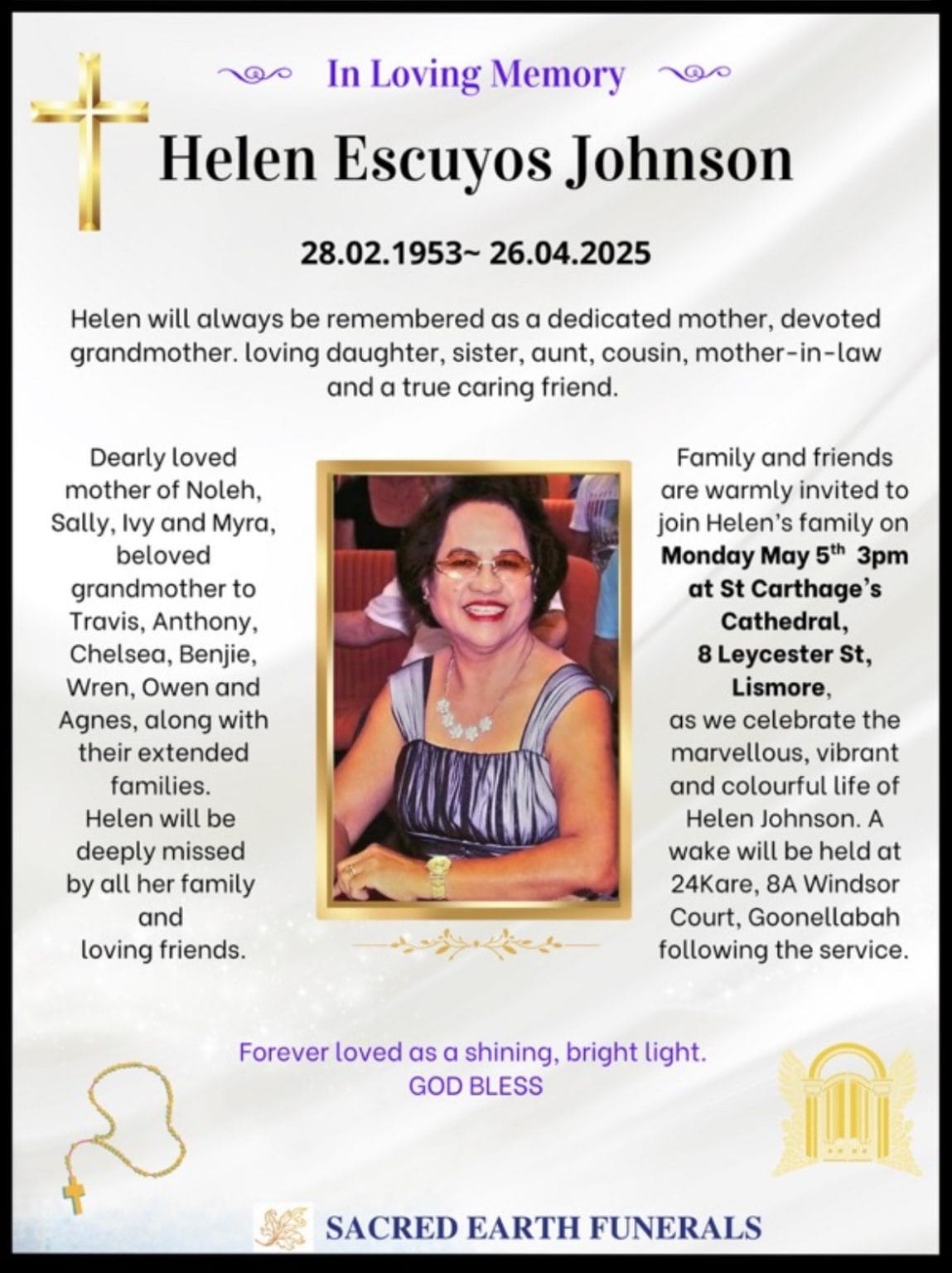 Death notices - Sacred Earth Funerals